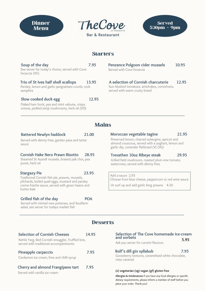 The Cove Restaurant Cornwall