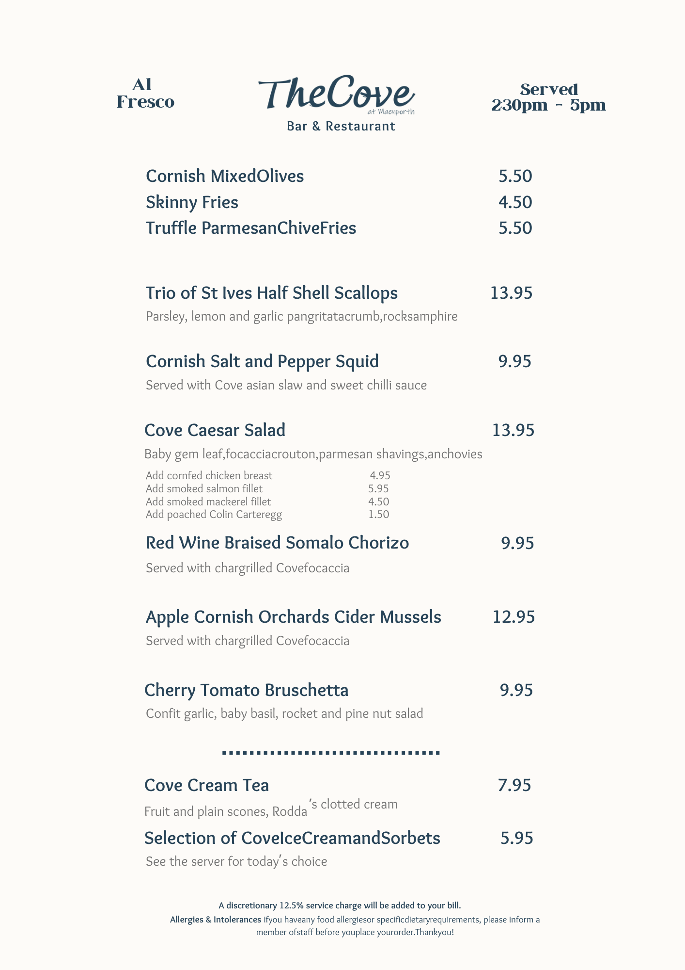 The Cove Restaurant Cornwall