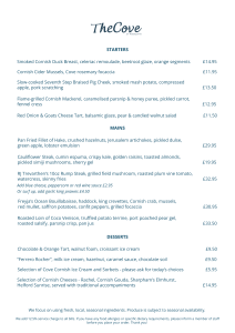 Menus – The Cove at Maenporth